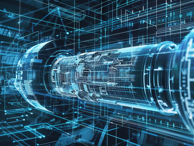 Hadron Collider Tech Illustration. Science Nuclear Accelerator ...