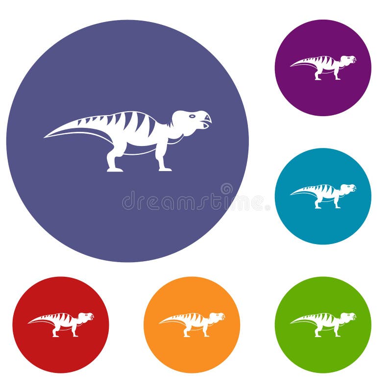 Hadrosaurid Dinosaur Icons Set Stock Vector - Illustration of fight ...