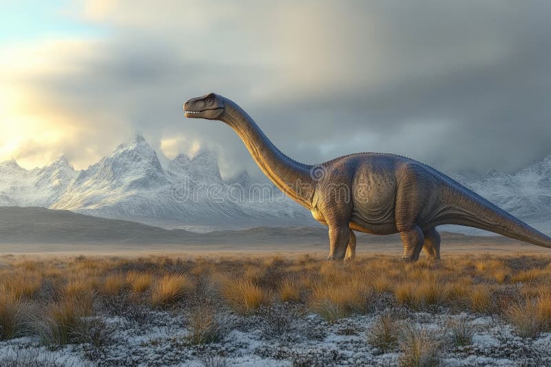 A Hadrosaurid Dinosaur in a Prehistoric Landscape, Detailed and Ancient ...