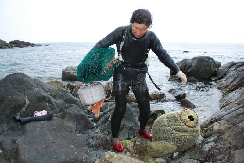 Haenyeo. Female Diver. South Korea Editorial Stock Image - Image of ...