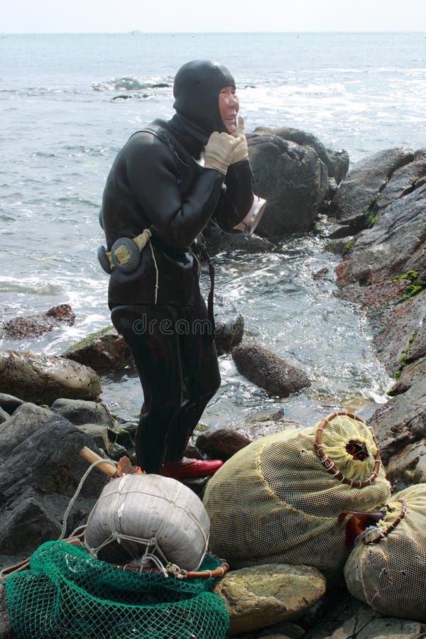 Haenyeo. Female Diver. South Korea Editorial Stock Image - Image of ...
