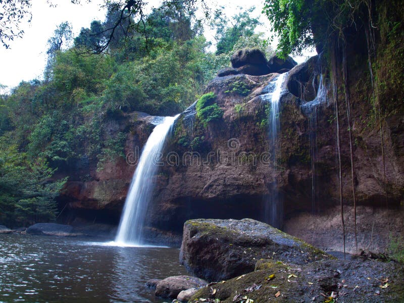 Haew Suwat Waterfall stock image. Image of park, forest - 29453733