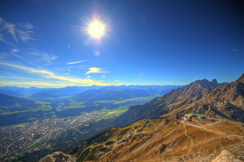 Hafelekar Mountain Top Panorama Stock Image - Image of panorama, green ...