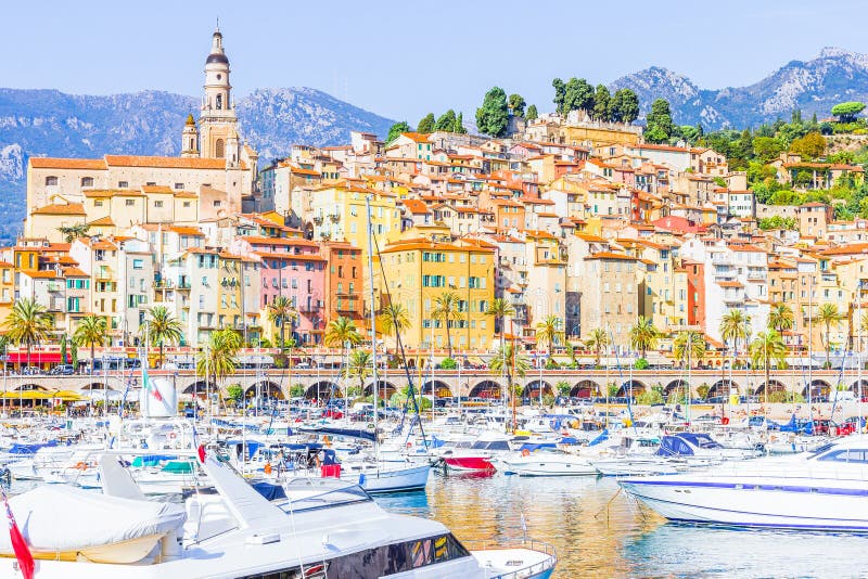 Hafen in Menton, Frankreich Stockbild - Bild von barock, kanal: 45036955