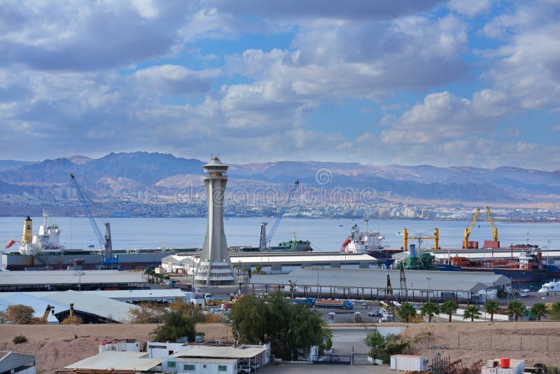 Hafen von Aqaba, Jordanien stockfoto. Bild von himmel - 122605706