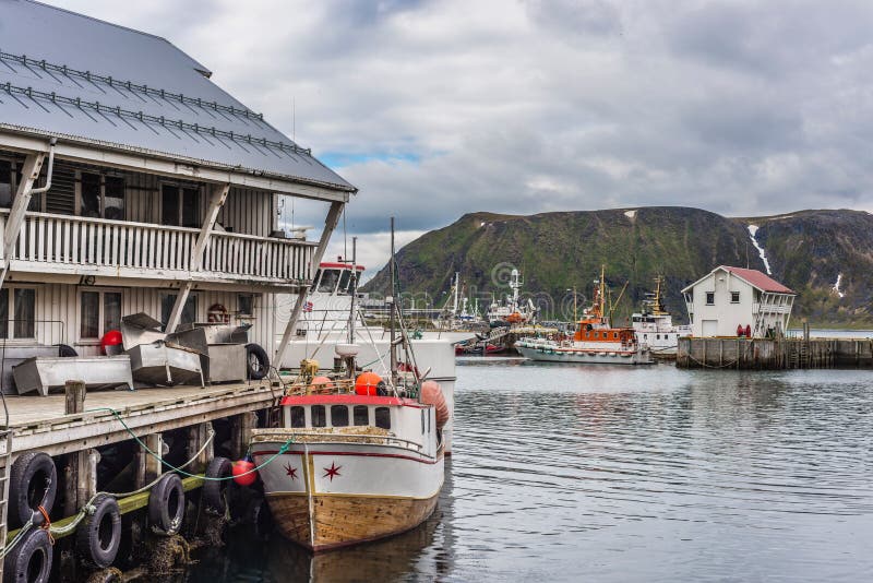 Hafen Von Honningsvag in Der Mark Norwegen Stockbild - Bild von ...