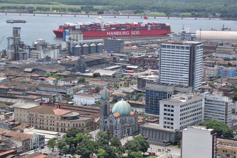 Hafen von Santos stockbild. Bild von hauptteil, lieferung - 39305801