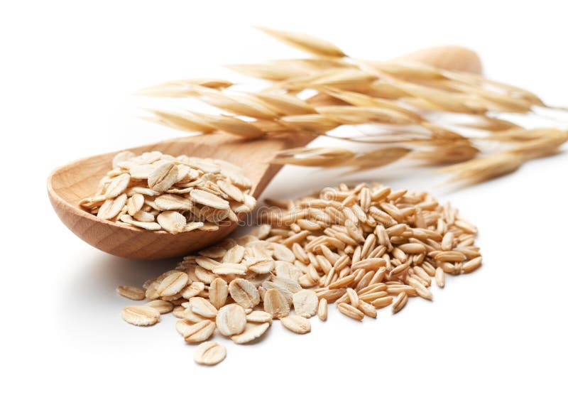 Hafer stockfoto. Bild von gruppe, flocke, stapel, getrennt - 106753544