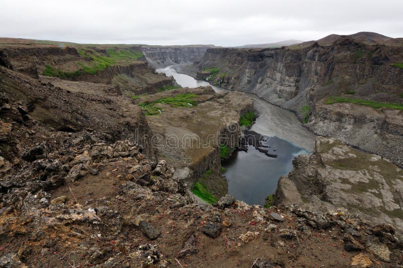 Hafragilsfoss Waterfall in Iceland Stock Image - Image of waterfall ...
