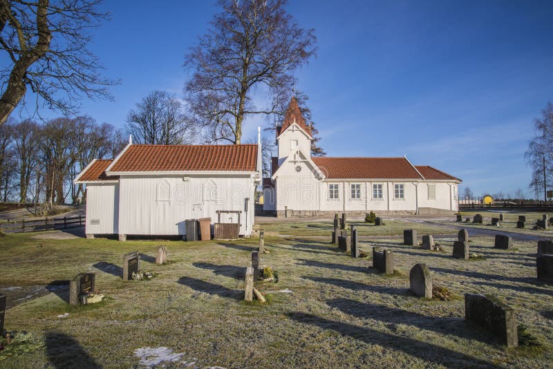 Hafslund kyrka (kapellet) fotografering för bildbyråer. Bild av ...