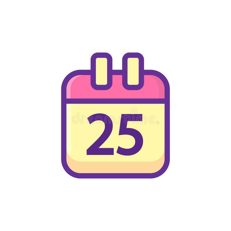 Haga Calendarios El Icono 25 Vector Fondo Blanco Aislado Stock de ...