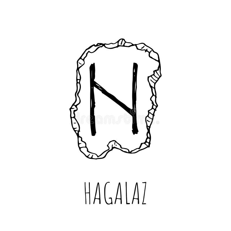 Hagalaz Rune Written on a Stone. Vector Illustration Stock Vector ...