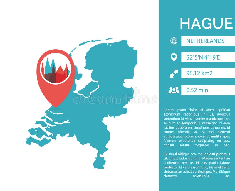 Hague Map Infographic Vector Isolated Illustration Stock Vector ...