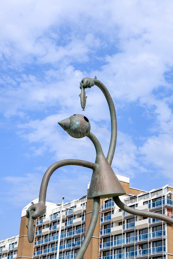 A Herring Eater Statue by Tom Otterness in Scheveningen Editorial Stock ...