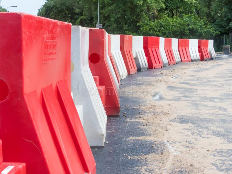 Plastic Barriers on Newly Constructed Road Editorial Photo - Image of ...