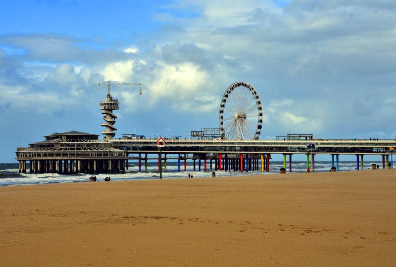 The Hague, Netherlands - September 6, 2019: Pier on Scheveningen Beach ...