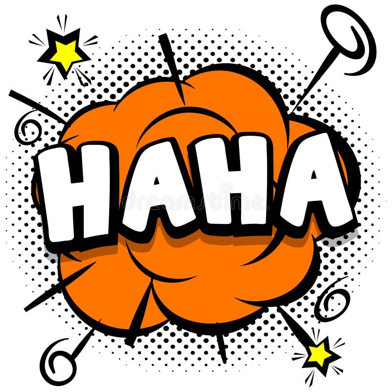 Haha Comic Bright Template with Speech Bubbles on Colorful Frames Stock ...