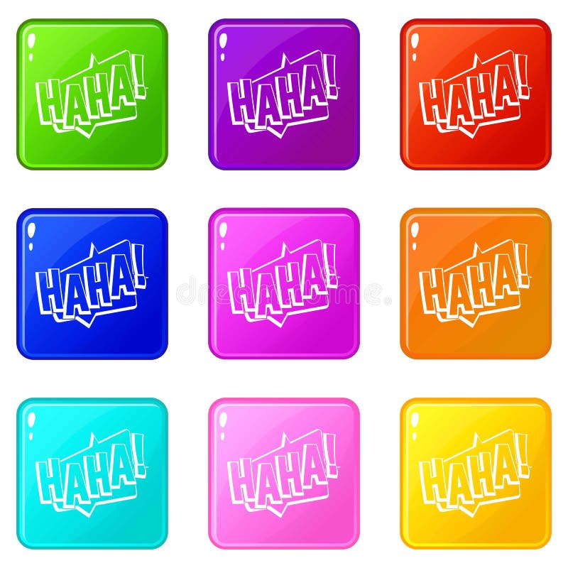 HAHA, Comic Text Sound Effect Icons 9 Set Stock Vector - Illustration ...