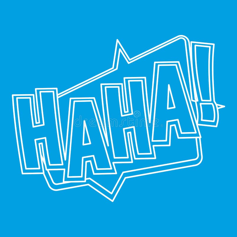 HAHA, Comic Text Speech Bubble Icon, Outline Style Stock Vector ...