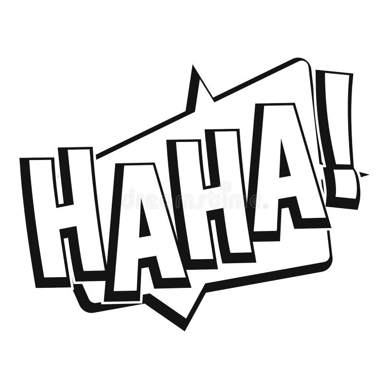 HAHA, Grappig Tekst Correct Effect Pictogram, Eenvoudige Stijl Vector ...