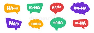 Haha Laughing Speech Bubble. Comic Speech Bubble Icon Set. Set of ...
