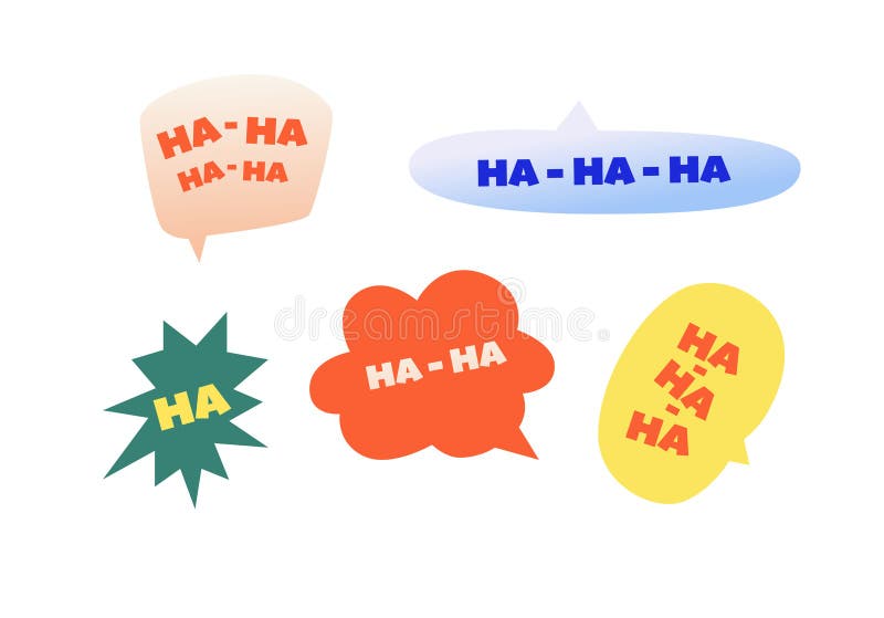 Haha Laughing Speech Bubble. Comic Speech Bubble Icon Set. Set of ...