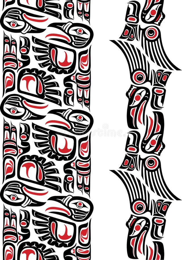 Haida Style Seamless Pattern Stock Vector - Illustration of native ...