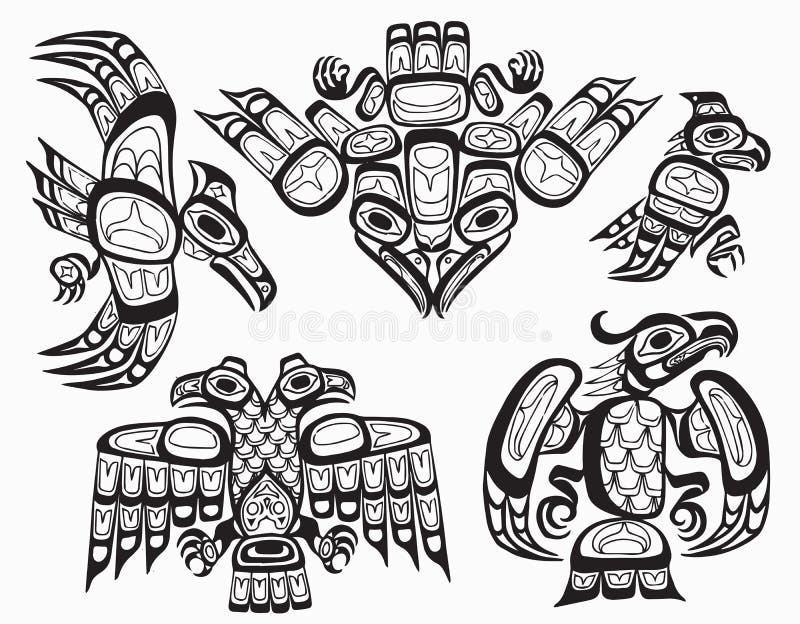 Traditional Heida Indians Tattoo Flash. Stock Vector - Illustration of ...