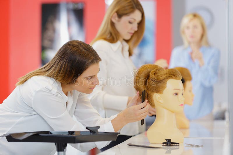 Haidressing Stylist Training Mannequin Stock Photo - Image of novice ...