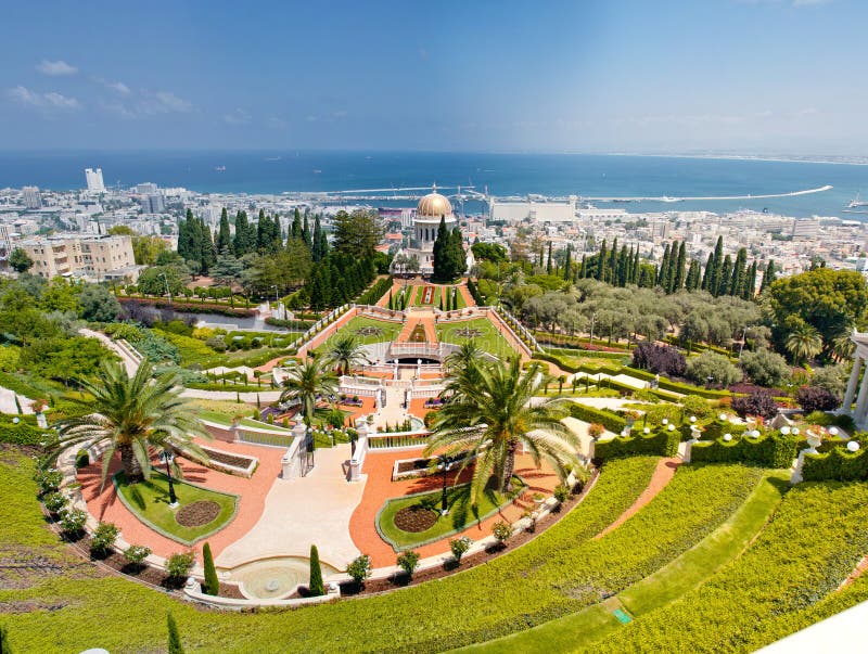 Haifa Bahai Garden Panorama Stock Image - Image of green, nature: 29307833