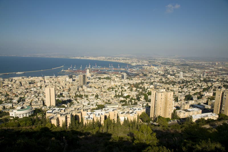 Haifa bay and city stock photo. Image of commercial, mediterranean ...