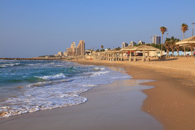 Haifa Beach Afternoon in Israel Stock Photo - Image of afternoon, city ...