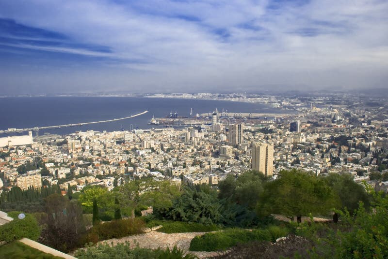 Haifa city from Israel stock photo. Image of east, tall - 4063160
