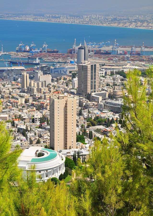 Haifa City. Nothern Israel. Stock Photo - Image of seashore, harbour ...