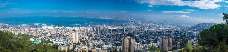 Haifa Cityscape and Harbour Stock Photo - Image of downtown, holiday ...