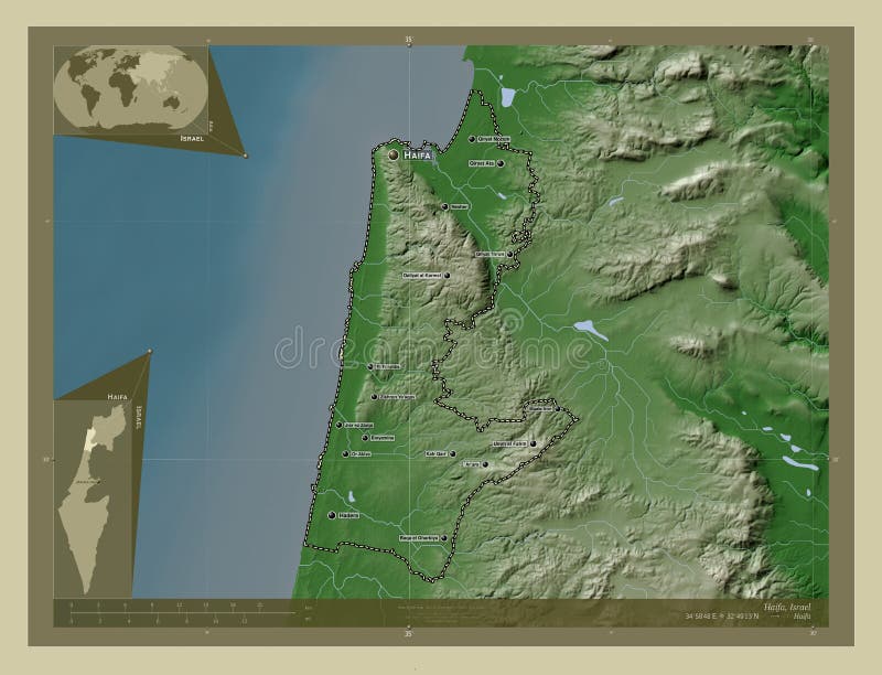 Haifa, Israel. Wiki. Labelled Points of Cities Stock Illustration ...