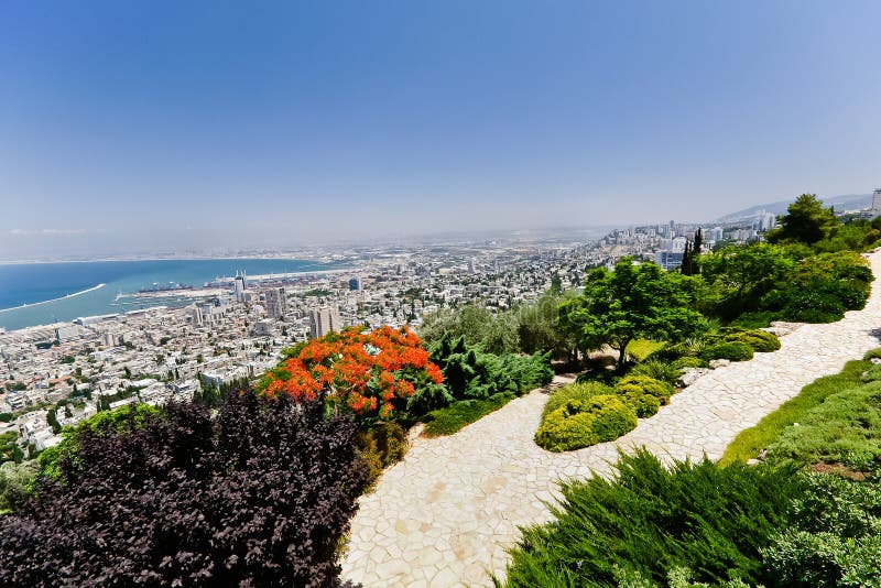 Haifa, Israel stock image. Image of grass, flowers, buildings - 18893795