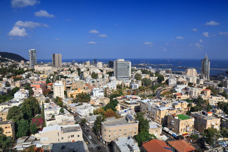 Haifa, Israel stock image. Image of street, skyline - 266605629