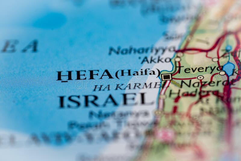 Haifa, Israel Highlighted on a World Map Stock Image - Image of israel ...