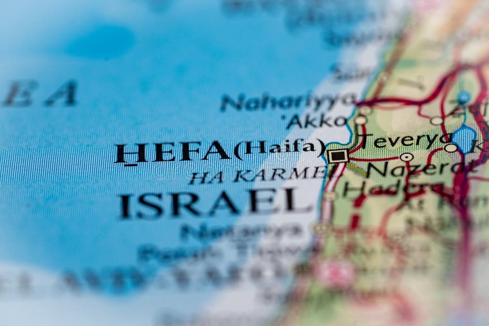 Haifa, Israel Highlighted on a World Map Stock Image - Image of israel ...