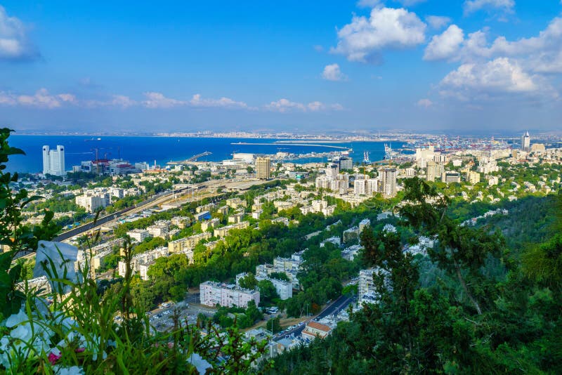 Downtown and the Harbor, in Haifa Editorial Image - Image of cargo ...
