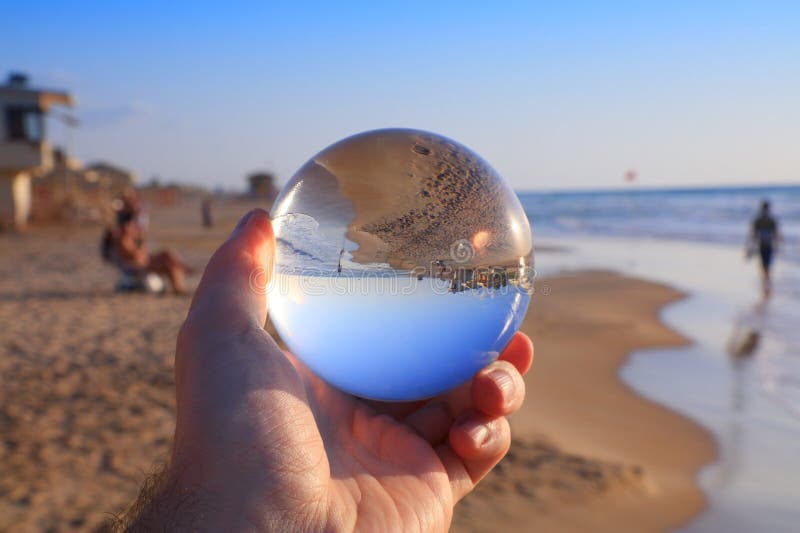 Haifa Israel in Magic Glass Sphere Stock Photo - Image of autumn ...