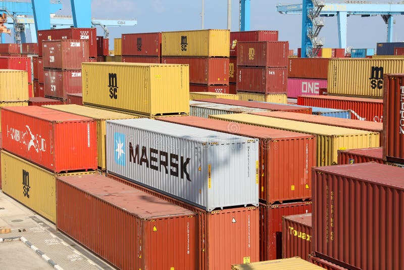 Haifa, Israel - May 25, 2022: Stack of Containers in a Harbor ...