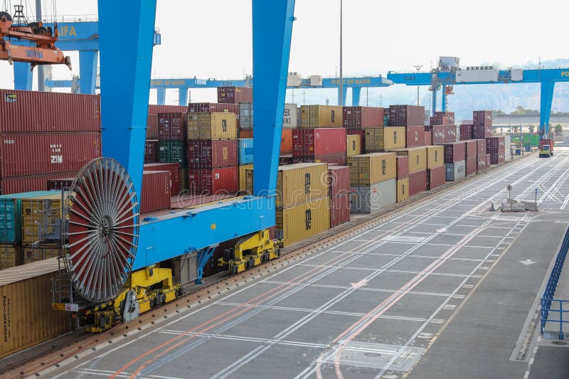 Haifa, Israel - October 11, 2021: an Empty Road at the Container ...