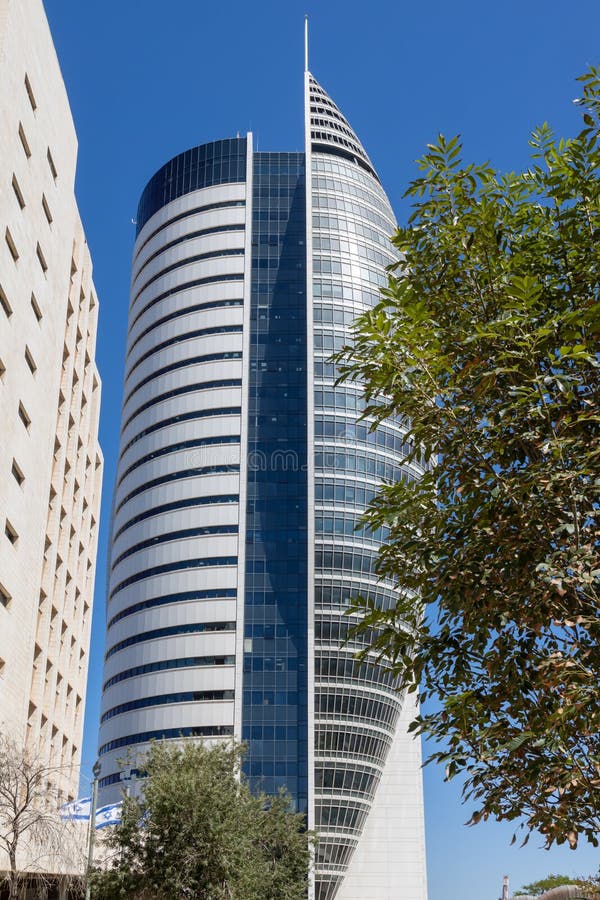 Municipality in Sail Skyscraper in Downtown Haifa. Sail Tower Bottom ...