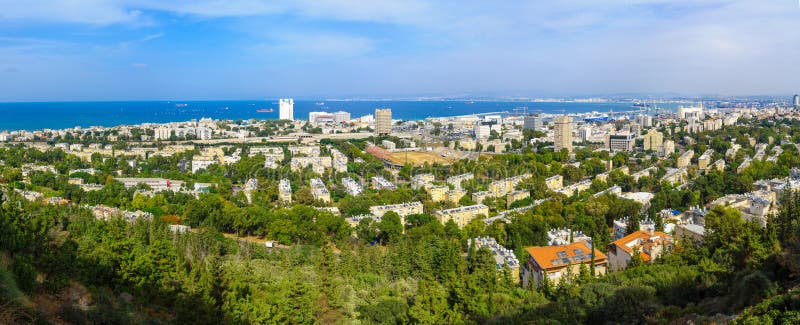Haifa, Porto E Baia Del Centro Immagine Editoriale - Immagine di ...