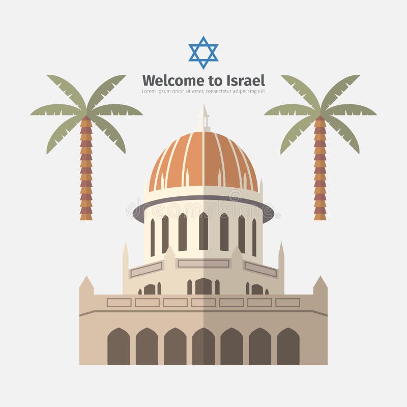 Haifa Poster. Flat Icon. Vector Template Stock Vector - Illustration of ...