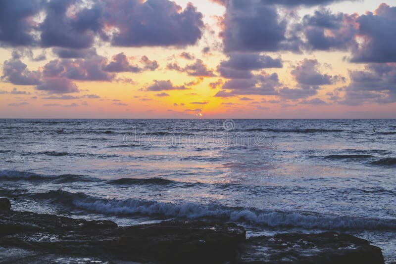 Haifa sunset scene stock photo. Image of outdoor, beautiful - 123343058