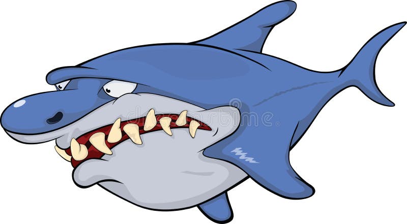 Haifisch. Karikatur vektor abbildung. Illustration von wütend - 21570579