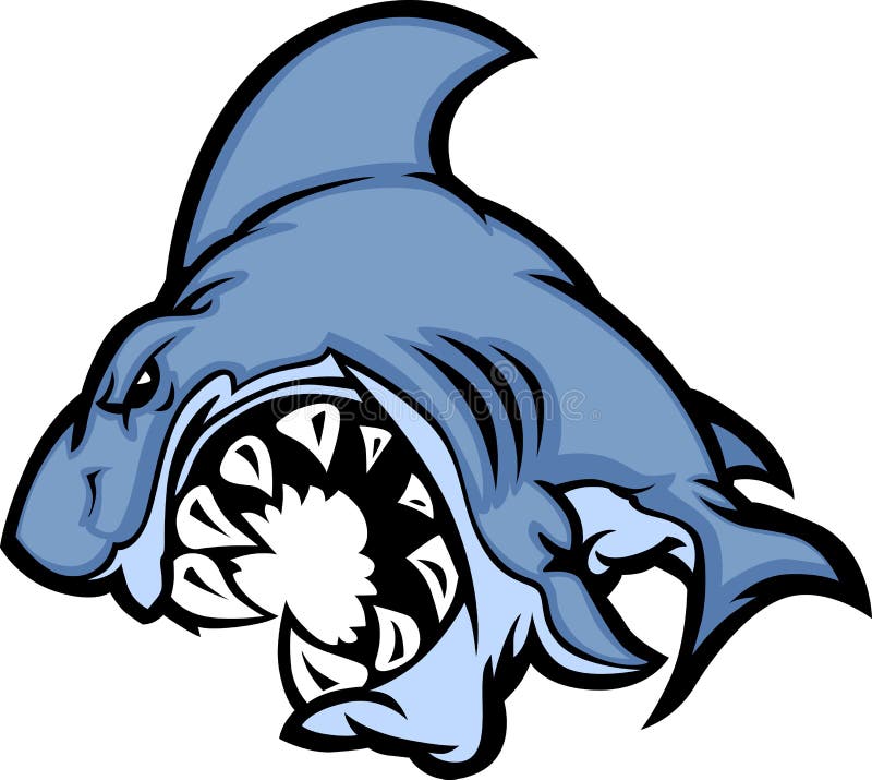 Haifisch-Maskottchen-Karikatur-Bild Vektor Abbildung - Illustration von ...